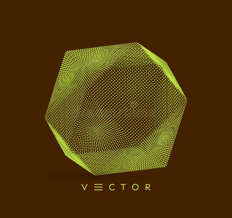 Crystal Consisting of Small Particles. Object with Dots. Molecular Grid ...