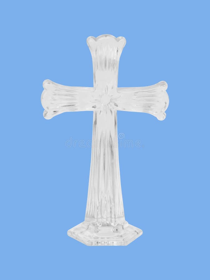 Crystal Cross Blue Background Christian Symbol of Resurrection Stock ...