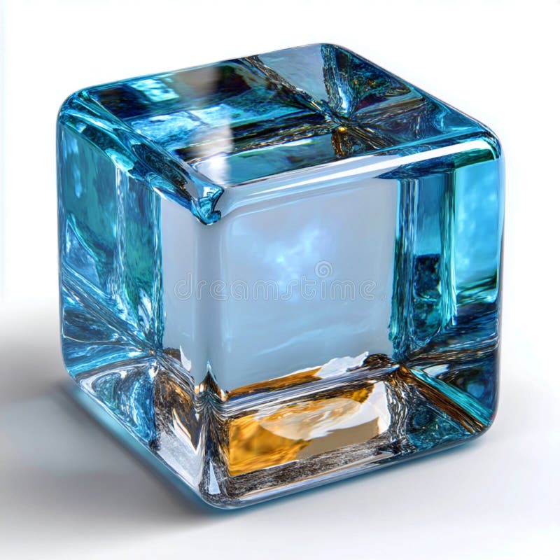Aqua Cube Crystal Clear Design Element for Modern Artwork Stock ...