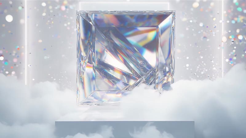 AI Crystal Cube Displays Colors Stock Footage - Video of innovative ...