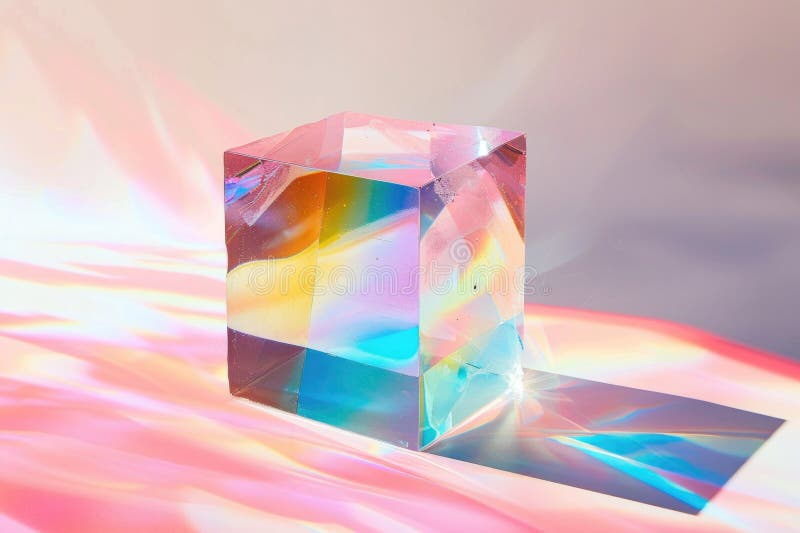 A Crystal Cube Placed on a Bed, Perfect for Use in Interior Design or ...