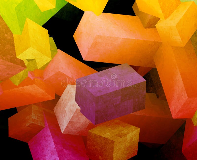 Crystal cubes stock illustration. Illustration of glow - 7463389