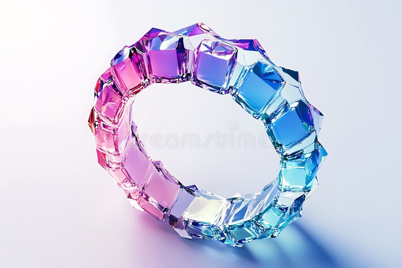 Crystal Cubes Ring, Gradient Color Blocks, 3D Abstract, Geometric ...