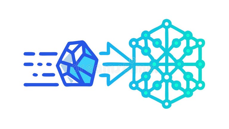 Crystal Data Flow, Interconnected Information, Digital Network, Secure Communication, Vector ...