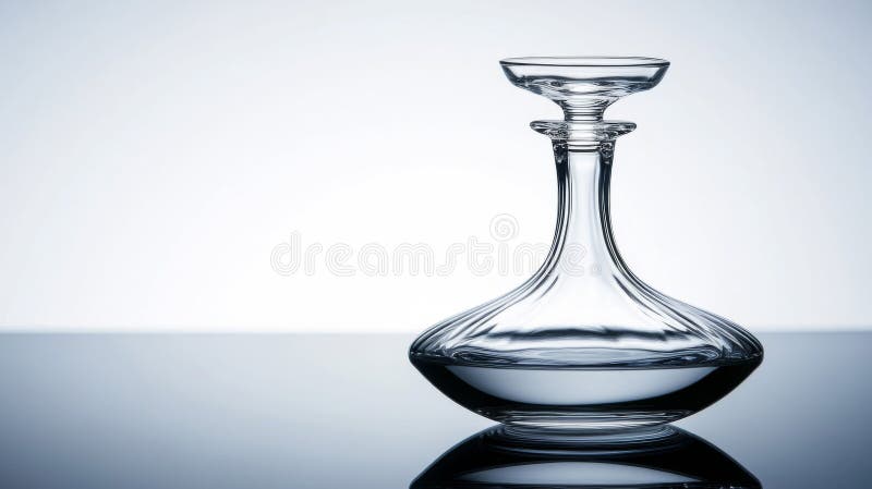 Crystal Decanter on Reflective Surface Stock Illustration ...