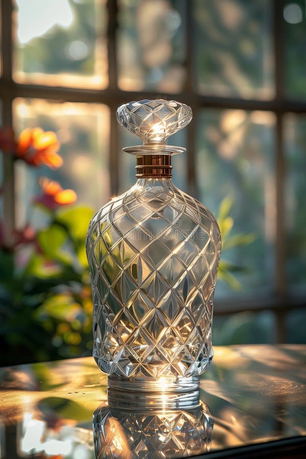 Crystal Decanter on a Table in Sunlight Stock Image - Image of sunlight ...