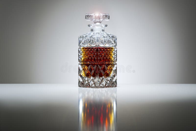 Crystal Decanter with Whiskey or Brandy Stock Image - Image of beverage ...