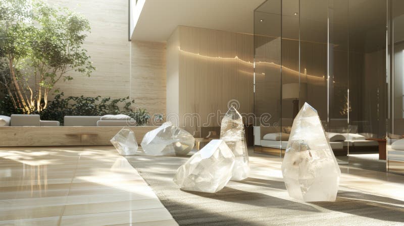 Crystal Decor Pieces, Elegantly Displayed Crystal Sculptures in a ...
