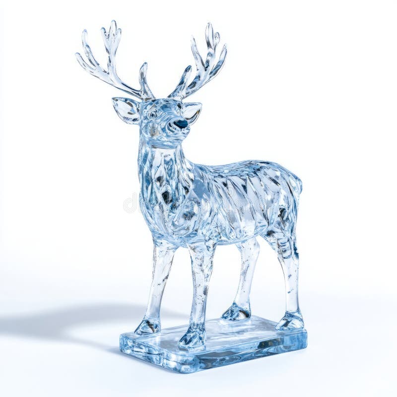 Crystal Deer Figurine on a White Background. Stock Illustration ...