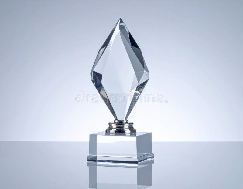 Crystal Diamond Award Trophy on Square Base Stock Illustration ...