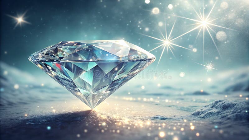 Crystal Diamond Sparkling Background with Soft Glowing Highlights Stock ...