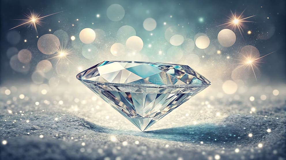 Crystal Diamond Sparkling Background with Soft Glowing Highlights Stock ...