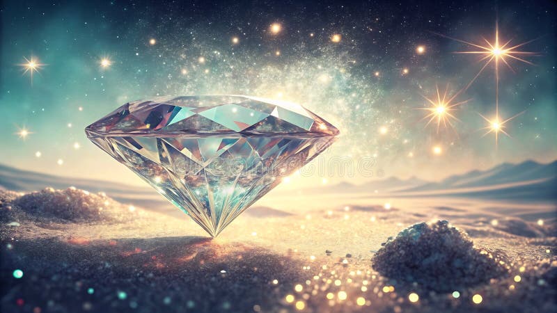Crystal Diamond Sparkling Background with Soft Glowing Highlights Stock ...