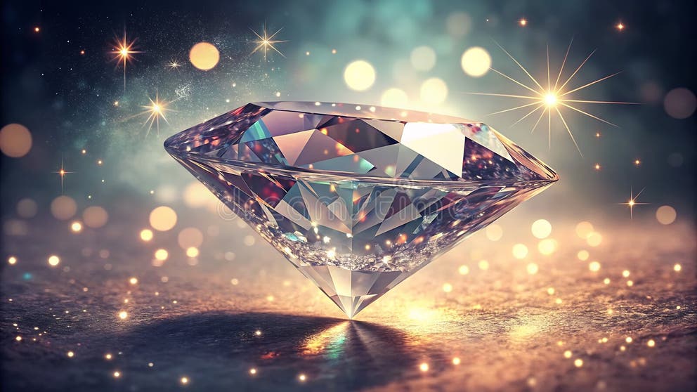 Crystal Diamond Sparkling Background with Soft Glowing Highlights Stock ...