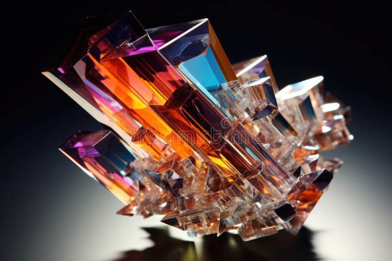A Crystal with Different Colors of Crystals Stock Photo - Image of ...