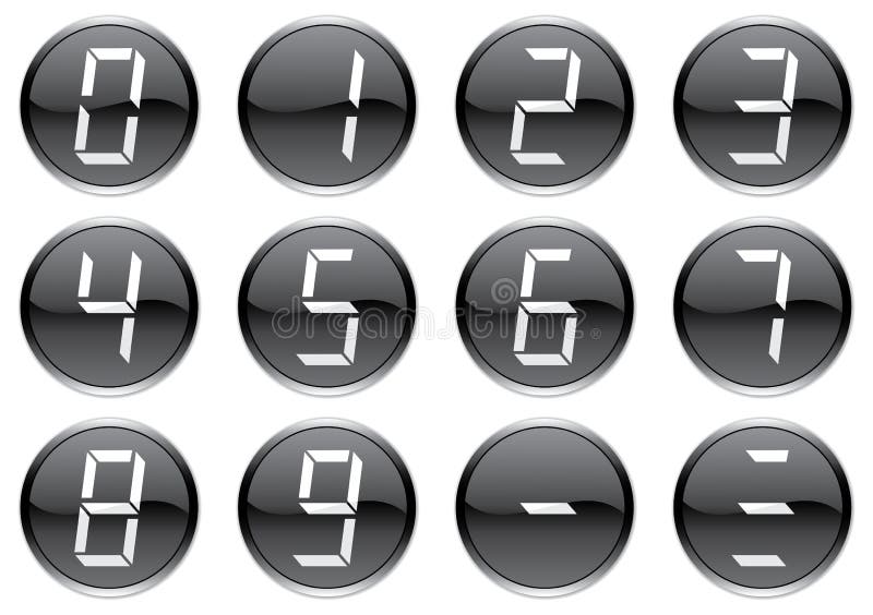 Crystal digits icons set. stock vector. Illustration of button - 6804318
