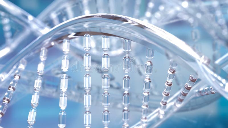 The Crystal DNA for Sci or Technology Concept 3d Rendering Stock Illustration - Illustration of ...