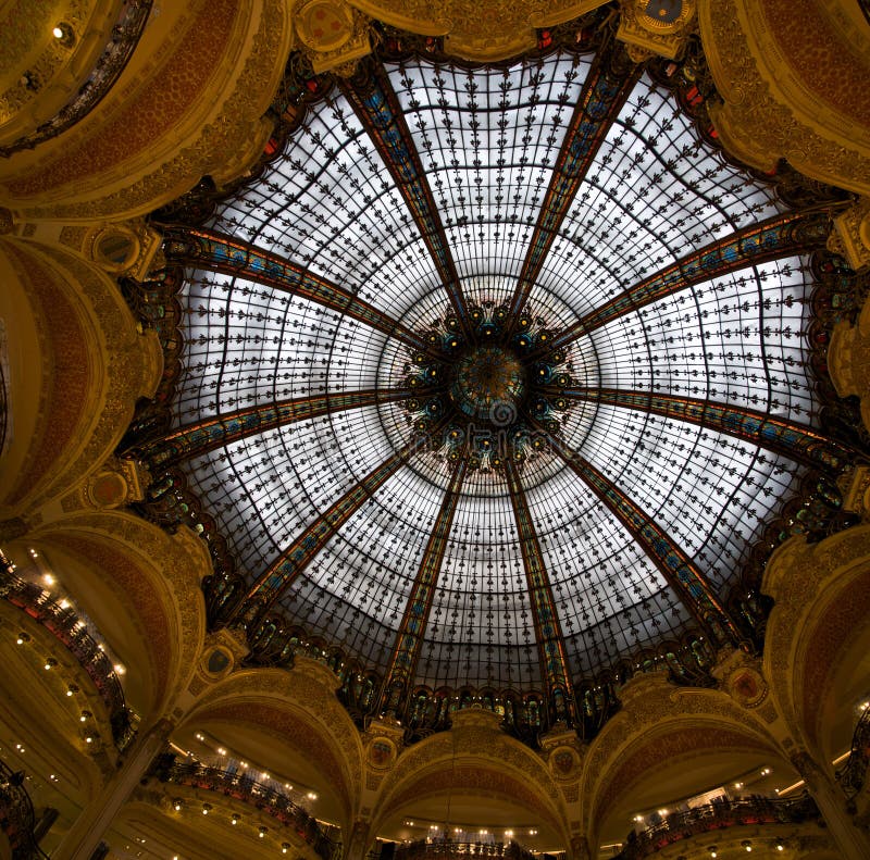 Dome of Galeries Lafayette stock photo. Image of famous - 30284784