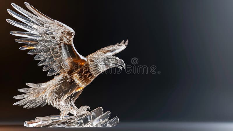 Crystal Eagle Statue with Spread Wings Stock Image - Image of grace ...