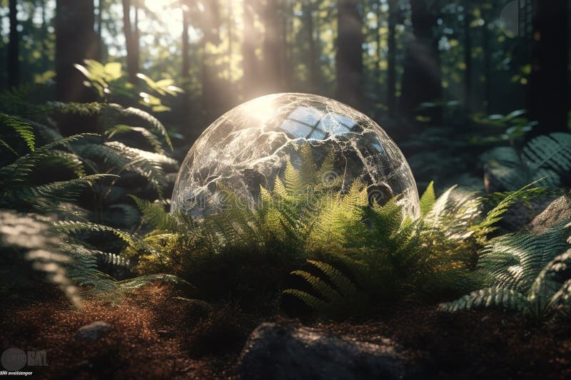 Crystal Earth on Soil in Forest with Ferns and Sunlight - the ...