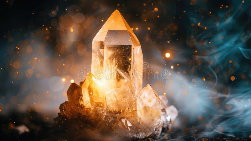 Crystal for Enhancing Magical Abilities. Magical Glow Effect Stock ...