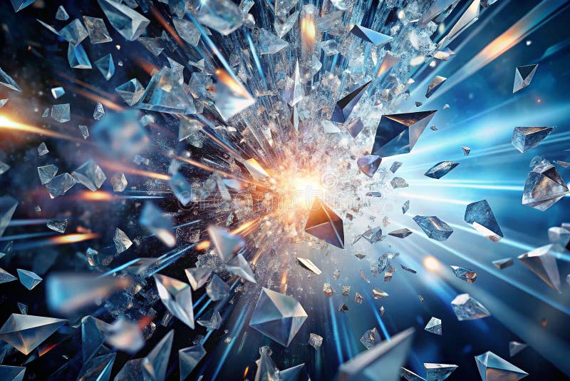 Crystal Explosion, Space Tunnel, Shards, Light Streaks Stock ...