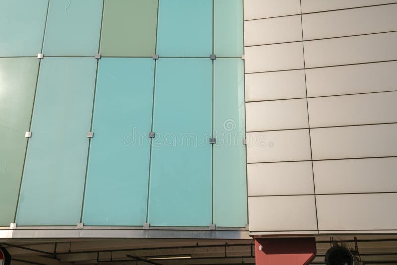 Crystal Facades, Modern Building Colored Glass Elements in Facade ...