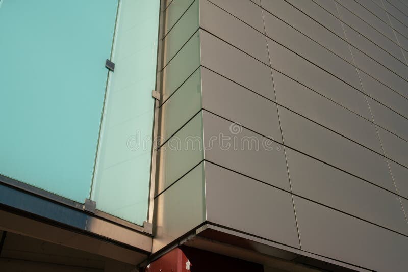 Crystal Facades, Modern Building Colored Glass Elements in Facade ...