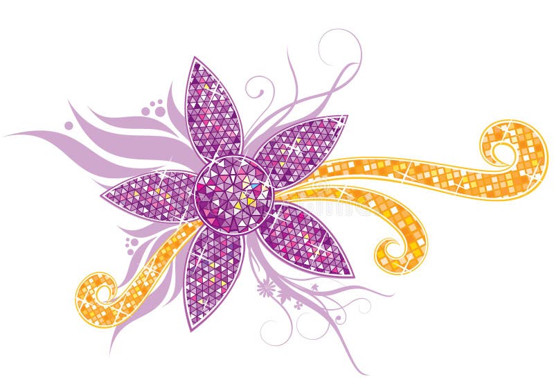 Crystal flower ornament stock vector. Illustration of ornate - 11353510