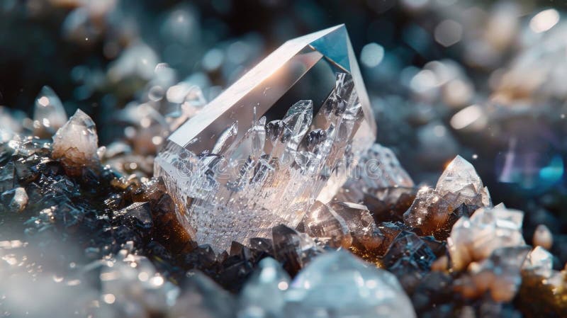 A Crystal Formation on a Rocky Surface Stock Image - Image of ...