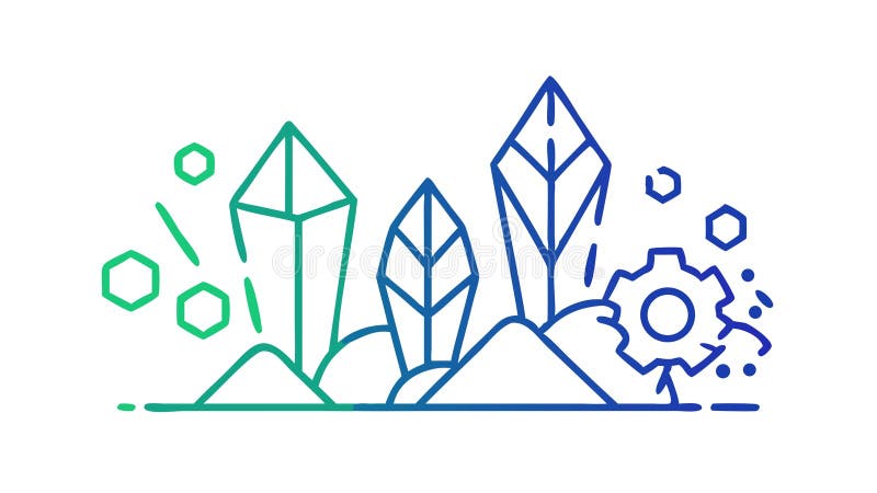 Crystal Gear Growth Icon, Tech Development, Innovation, Vector Design ...