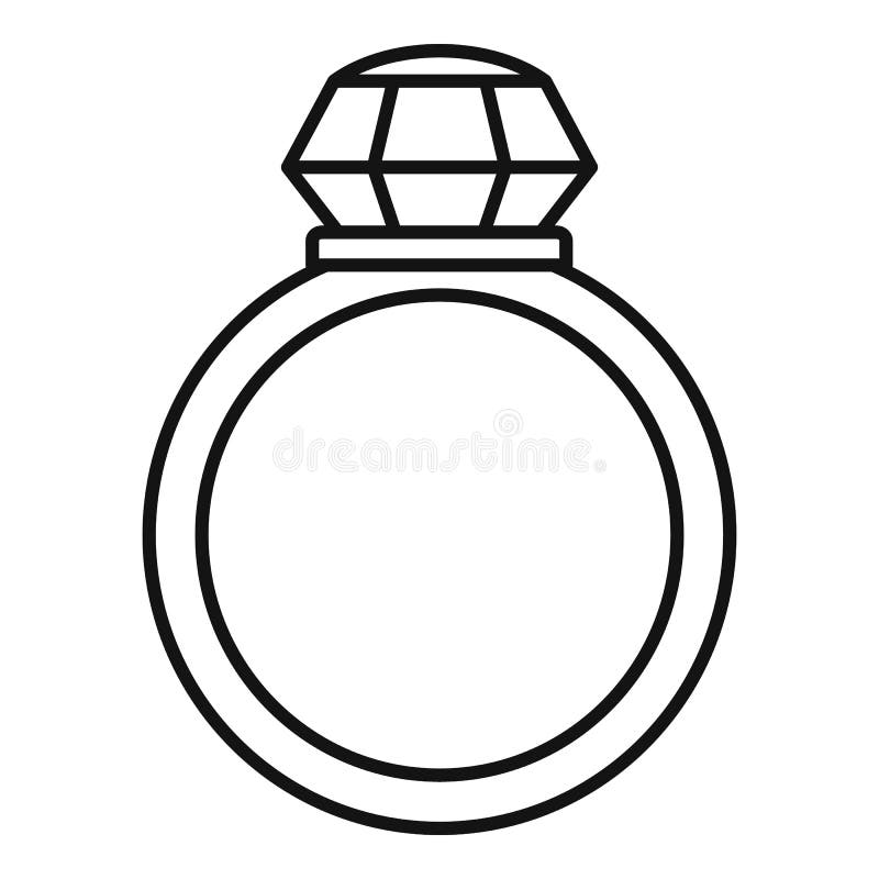 Crystal Gemstone Ring Icon, Outline Style Stock Vector - Illustration ...