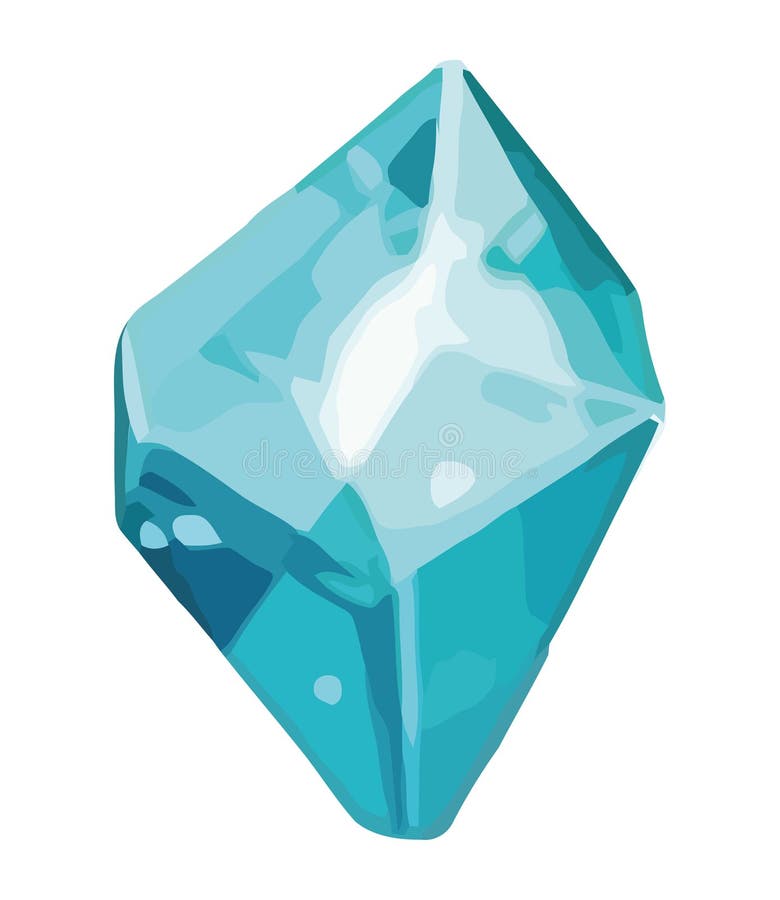 Crystal Gemstone in Solid Blue Color Stock Vector - Illustration of ...