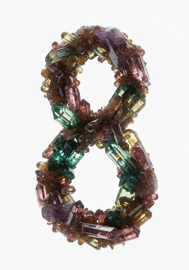 Crystal Gemstone Typeface Mineral Typography with Emerald and Amber ...