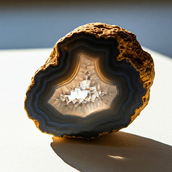 Crystal Geode Backlit Side View Stock Illustration - Illustration of ...
