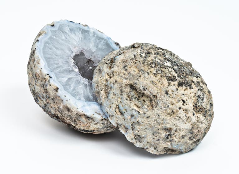 Crystal Geode Divided in Two Parts Stock Photo - Image of ancient ...