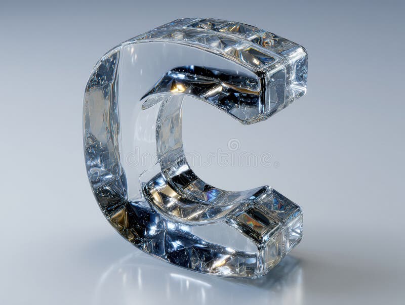 Crystal or Glass Abstract Sculpture with Prismatic Segments ...