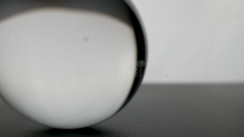 Crystal Glass Ball Sphere Transparent Rolling on Grey Gradient ...