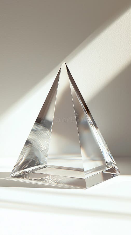 Crystal Glass Pyramid Clear Geometric Shape Light and Shadow Minimalist ...