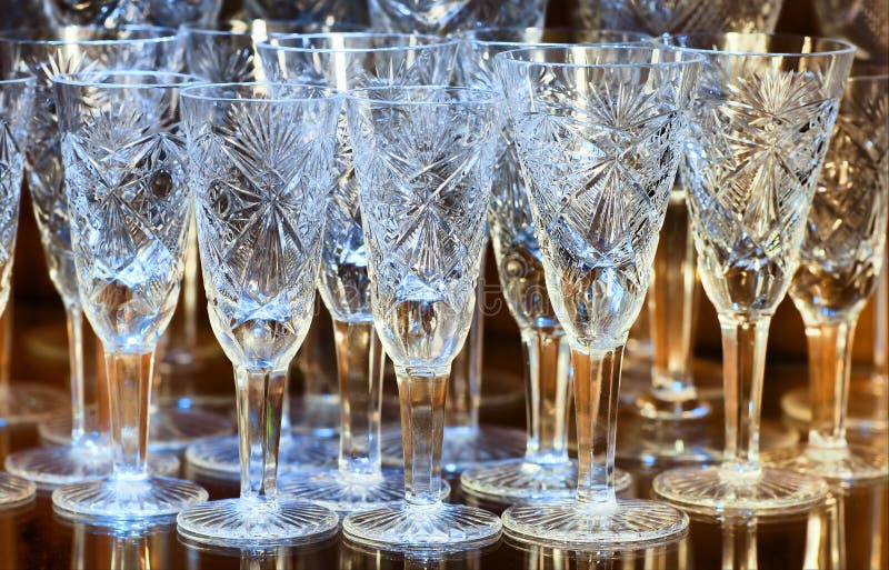 Crystal glasses stock image. Image of order, collection - 8631437