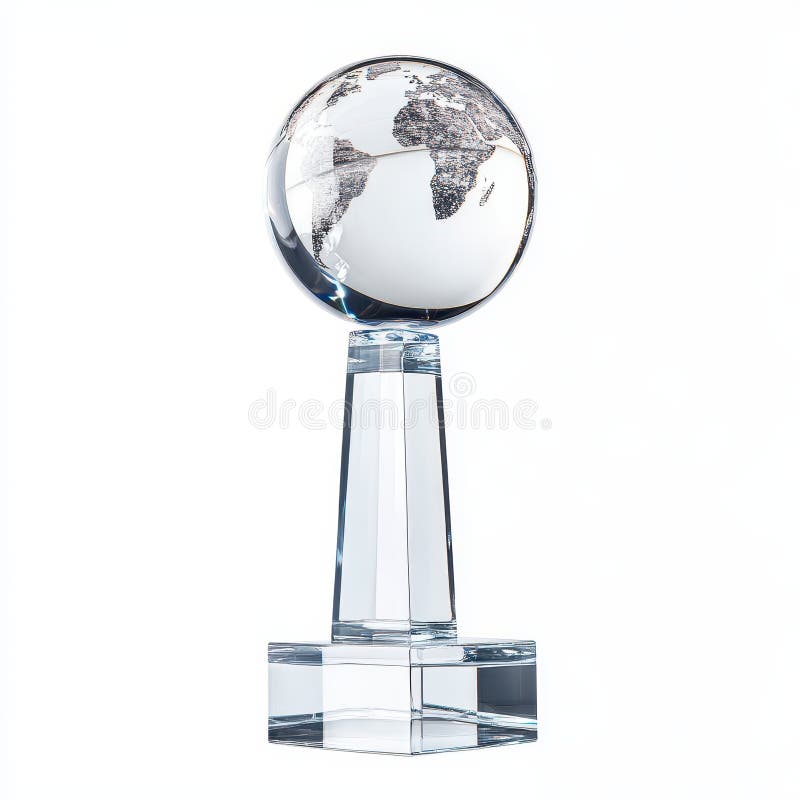 A Crystal Globe Trophy on a Pedestal, Symbolizing Achievement and ...