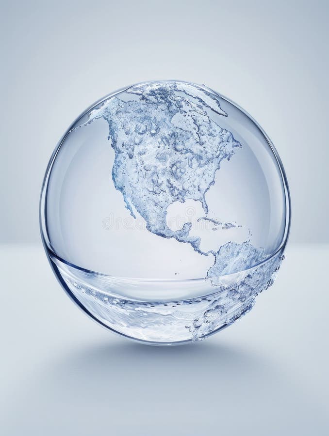 Crystal Globe with Water - Earth Conservation Concept Stock Photo ...