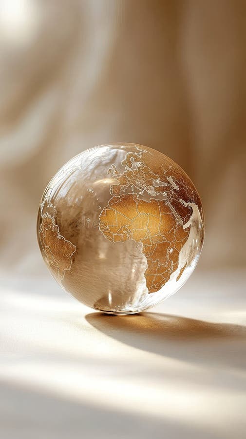 Crystal Globe on White, Earth Globe of Smoky Quartz, Precious Stone ...