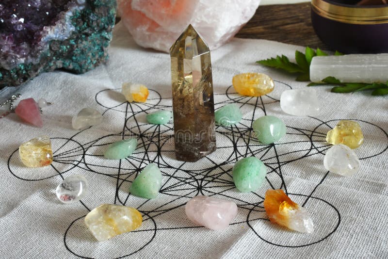 Crystal Healing Grid and Sacred Geometry Stock Image - Image of life ...