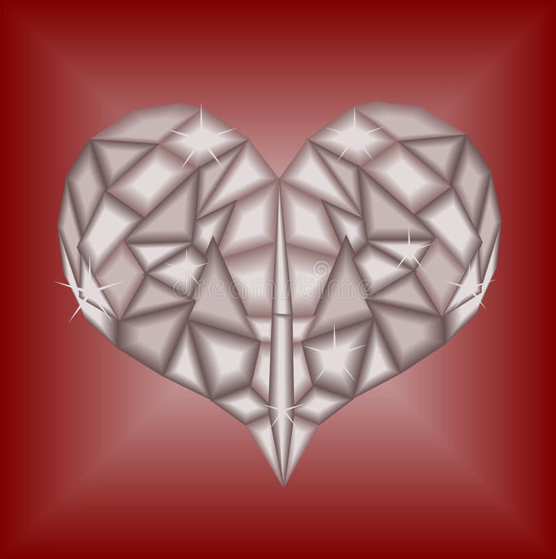 Crystal heart stock vector. Illustration of pink, valentines - 22750102