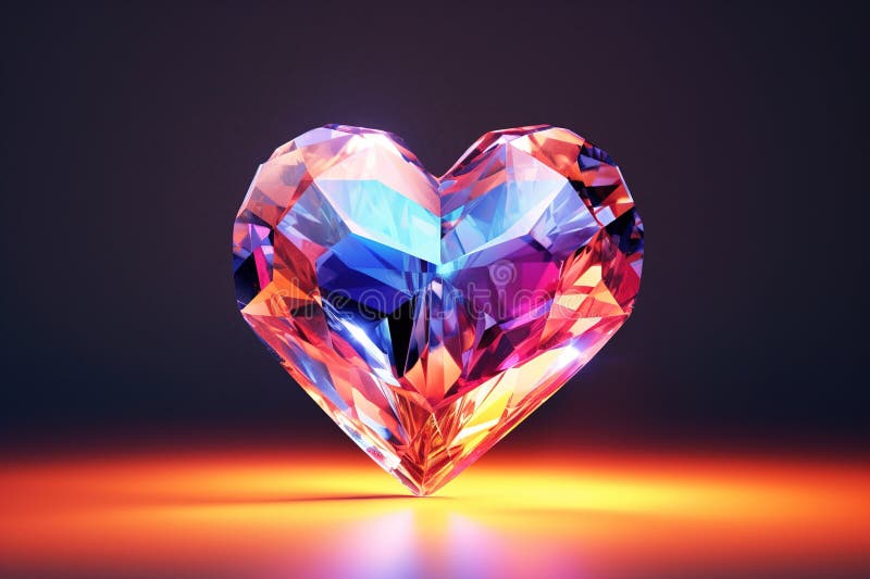 Crystal Heart on the Background. 3d Rendering. 3D Illustration ...