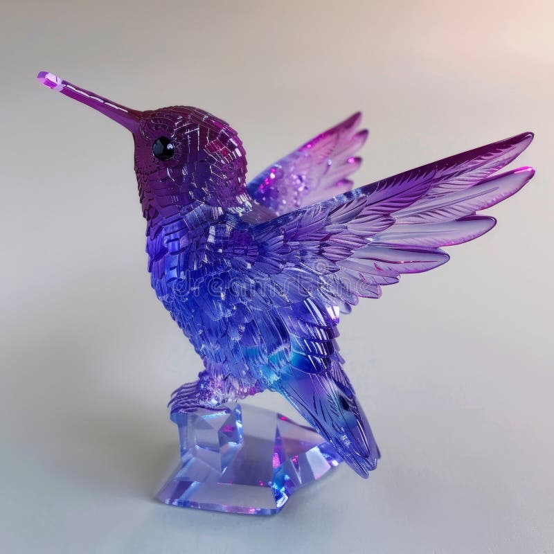 Crystal Hummingbird Figurine on a Light Background Stock Illustration ...
