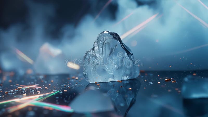 AI Crystal Ice Fragment Glows Stock Video - Video of artistic, detail ...