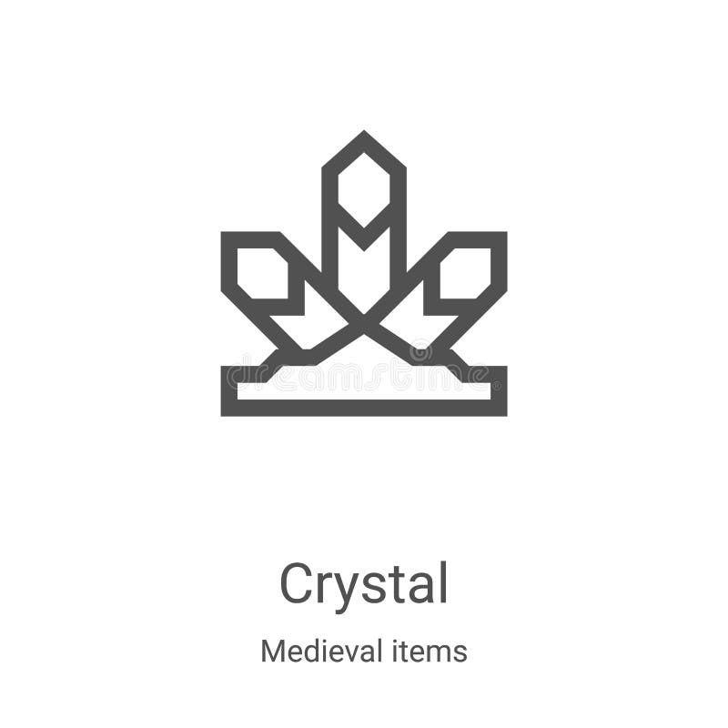 Crystal Icon Vector from Medieval Items Collection. Thin Line Crystal ...