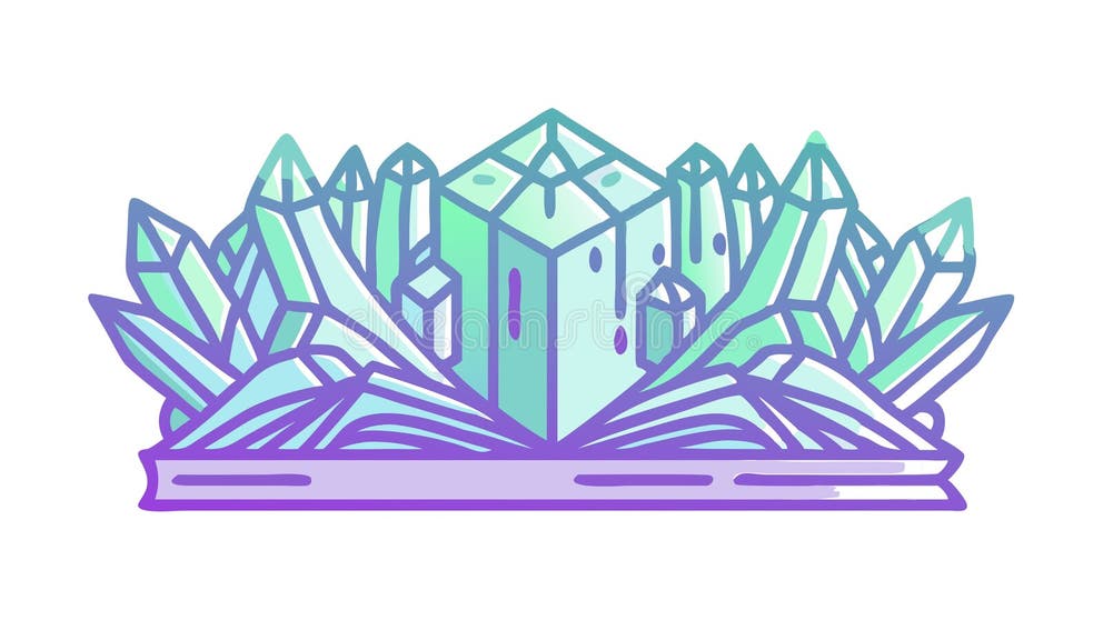 Crystal Knowledge Book, Complex Learning Vector Illustration, Vector ...